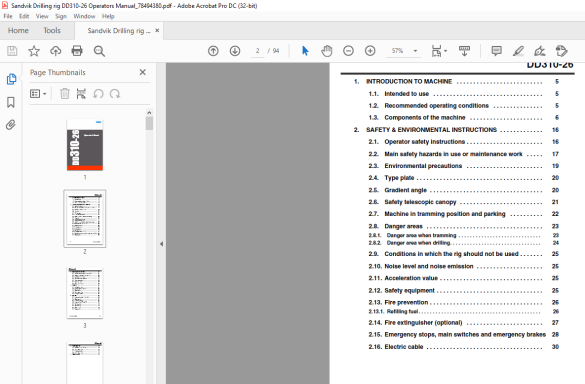 Sandvik Drilling rig DD310-26 Operators Manual_78494380 - PDF DOWNLOAD