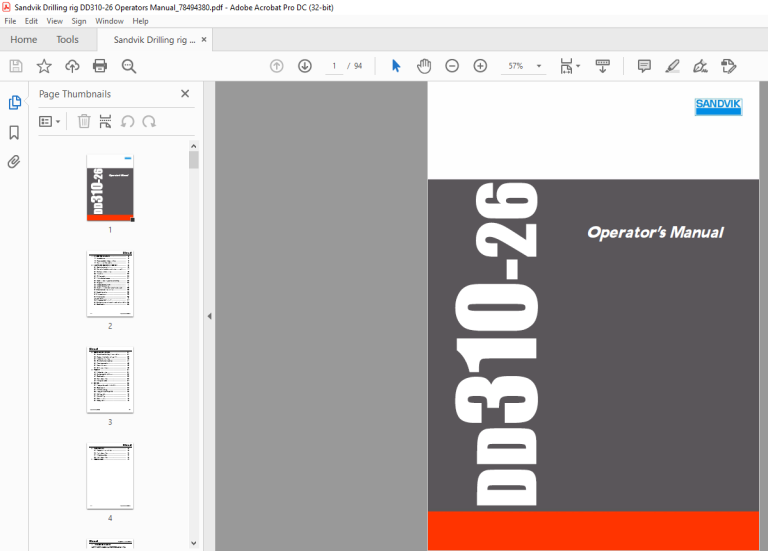 Sandvik Drilling rig DD310-26 Operators Manual_78494380 - PDF DOWNLOAD