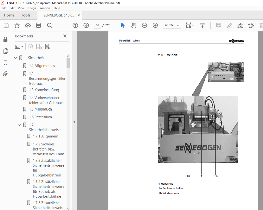Sennebogen 613 M Bedienungs und Wartungsanleitung 613.0.625 PDF ...