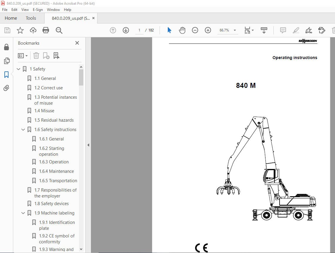 Sennebogen 840 M Operating Instruction Manual 840.0.209 - PDF DOWNLOAD