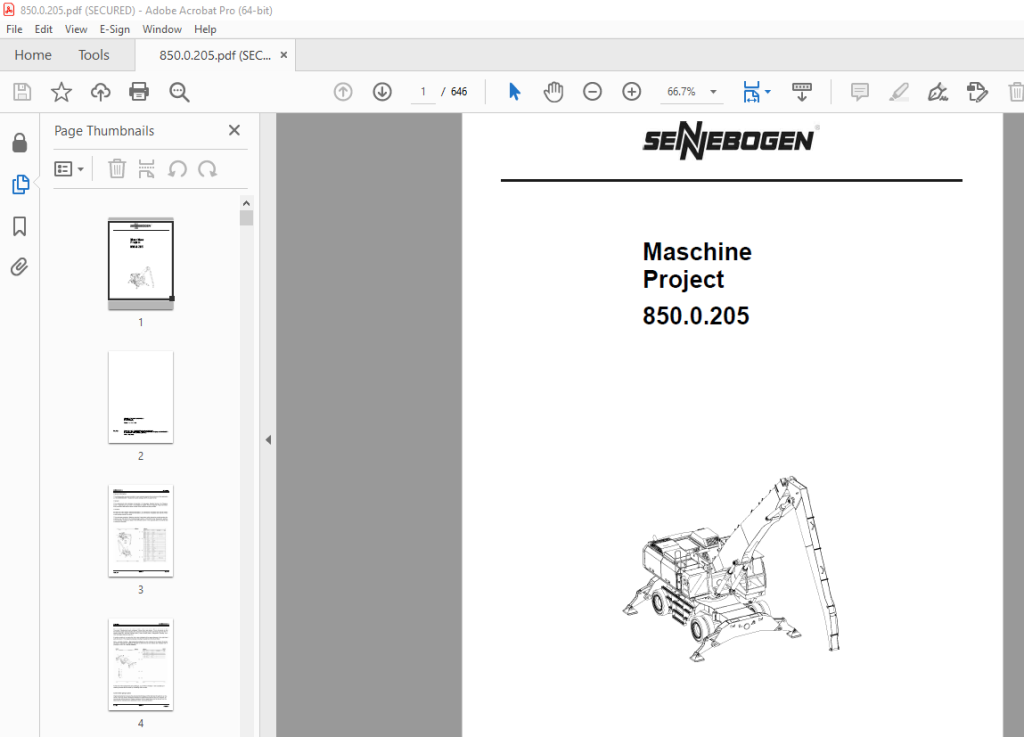 Sennebogen 850.0.205 Maschine Project Parts Manual - PDF DOWNLOAD ...