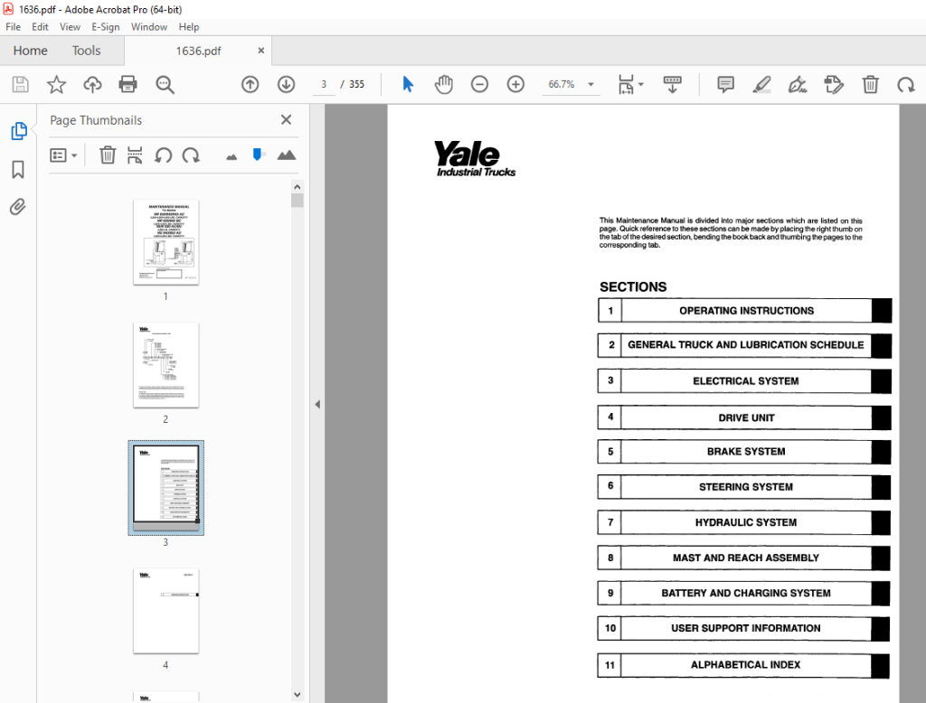Yale Forklift A815 (NR035-040AC NDR030AC NR045AC) Service Manual PDF ...