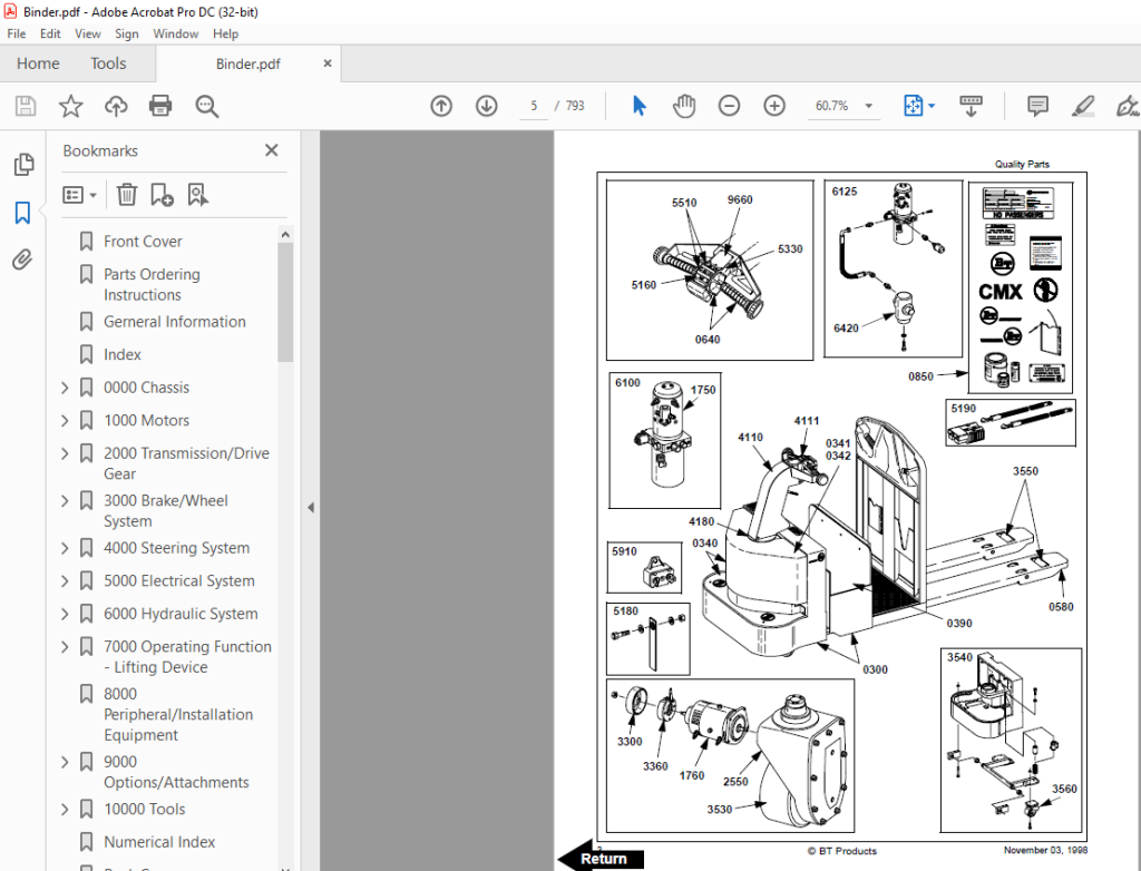 BT Forklift CMX60/80 Master Parts Manual - PDF DOWNLOAD - HeyDownloads ...