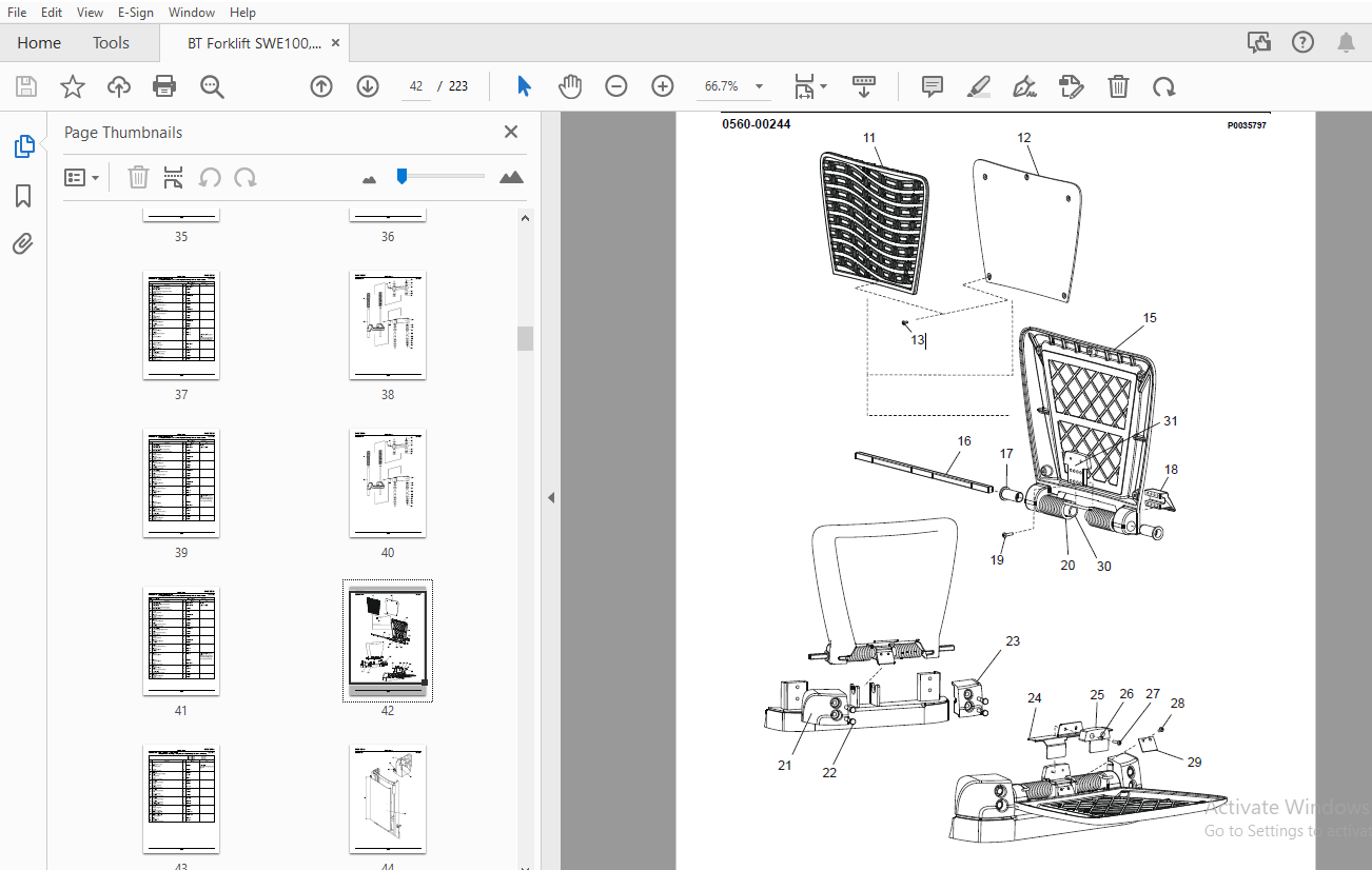 BT Forklift SWE100,SWE120,SWE140 Quality Parts Manual - PDF
