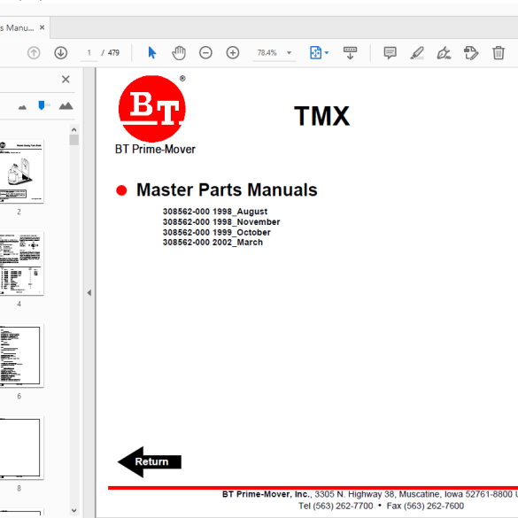 BT Prime-Mover TMX Master Parts Manual - HeyDownloads - Manual Downloads
