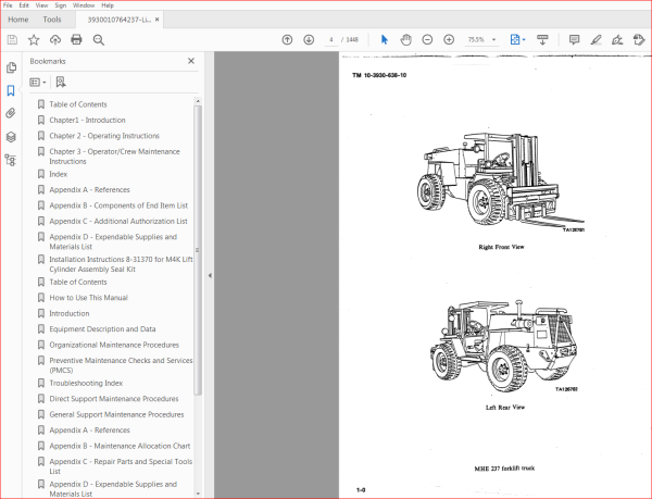 Case M4K Military Service Information Manual 3930010764237 PDF ...
