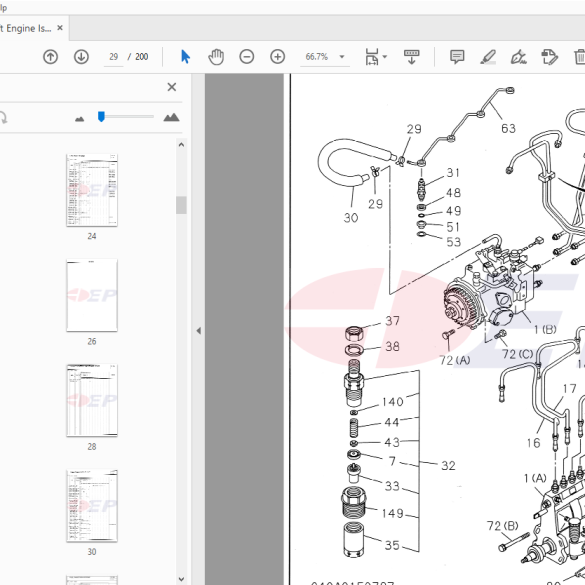 EP Forklift 4JG2 Engine Isuzu Part Manual - HeyDownloads - Manual Downloads