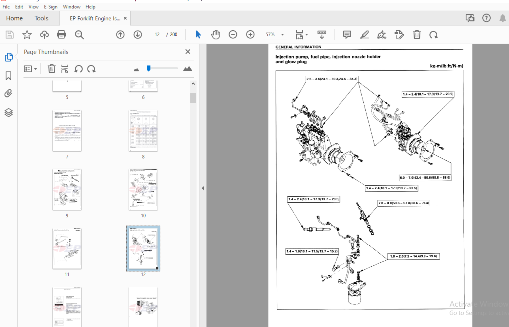 EP Forklift C240 Engine Isuzu Service Manual – PDF DOWNLOAD ...
