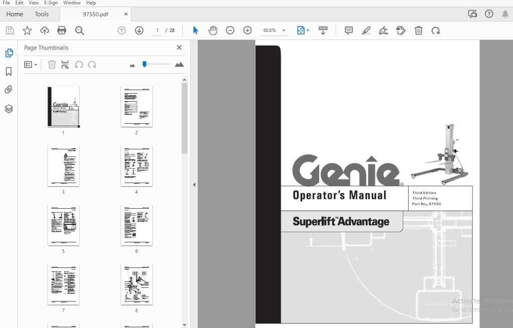 Genie Superlift Advantage Operator’s Manual 97550 – PDF – HeyDownloads ...