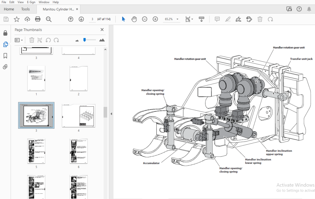 Manitou Cylinder Handler CH 10 Repair Manual_647163EN - PDF