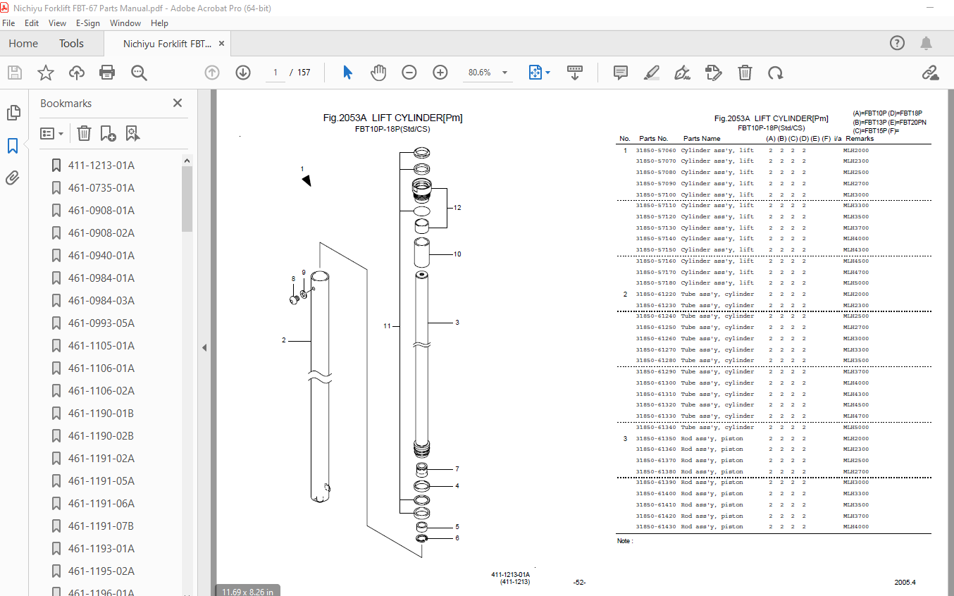 Nichiyu Forklift FBT-67 Parts Manual - PDF DOWNLOAD