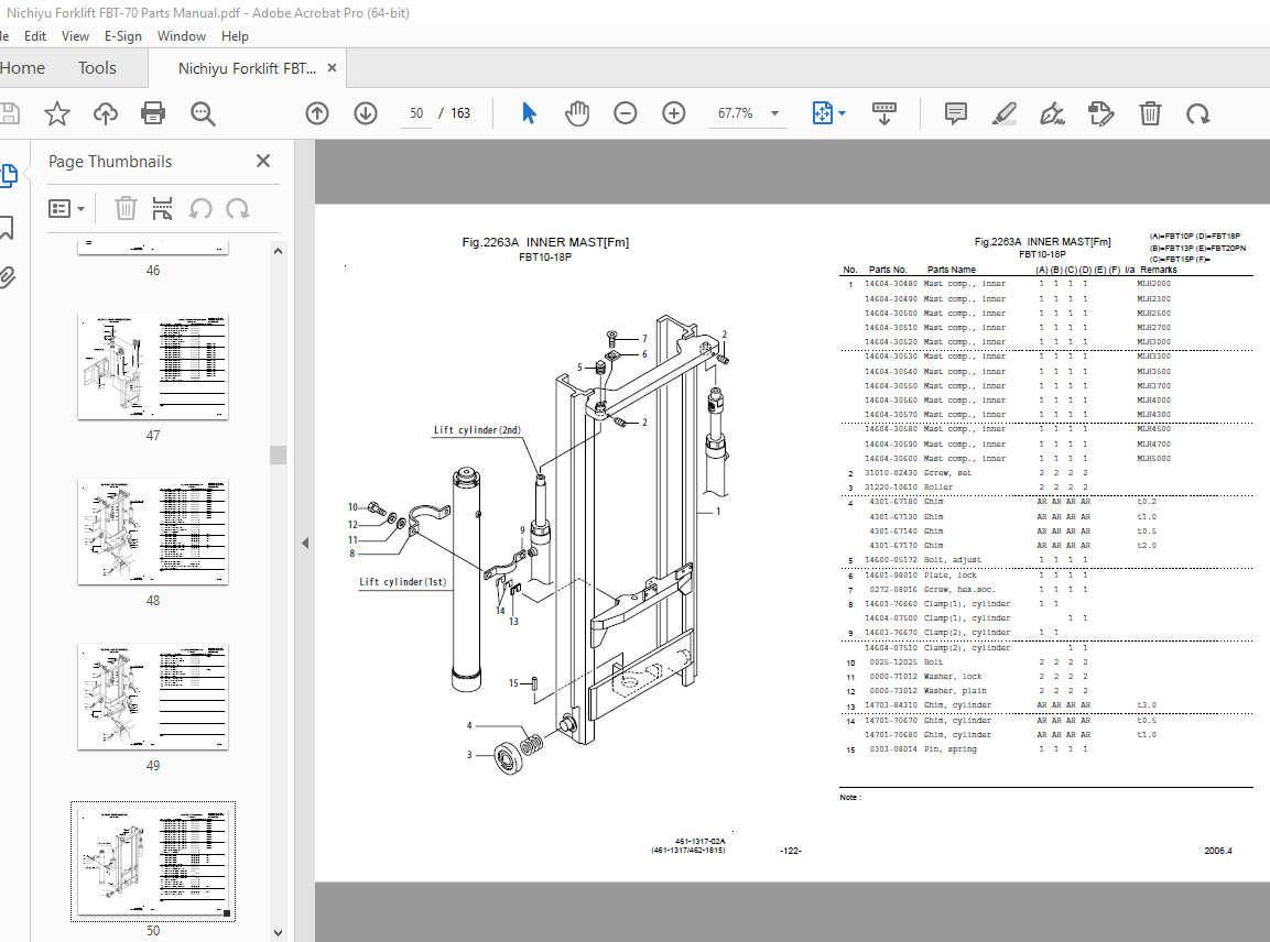 Nichiyu Forklift FBT-70 Parts Manual - PDF DOWNLOAD - HeyDownloads ...