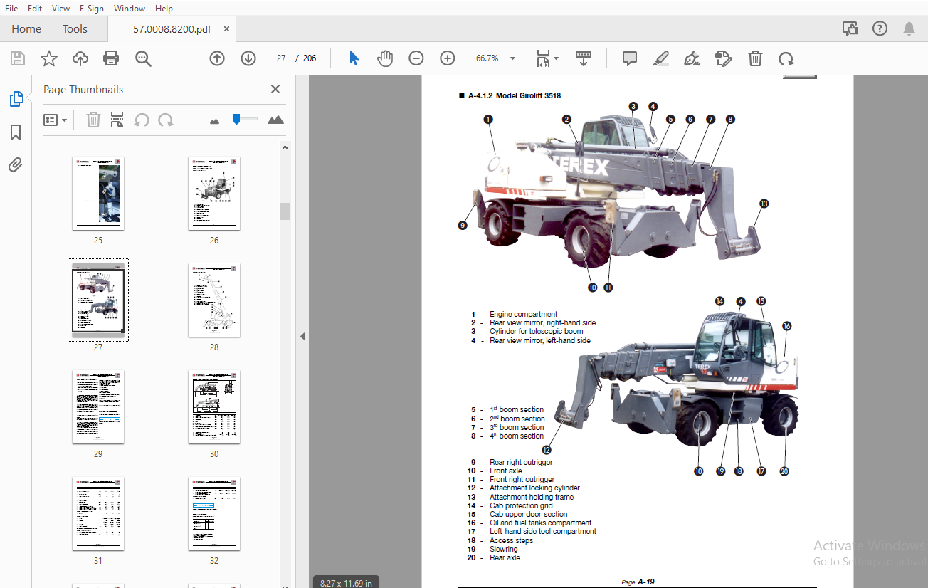 Terex Girolift Series Handler with telescopic boom Operator Manual ...