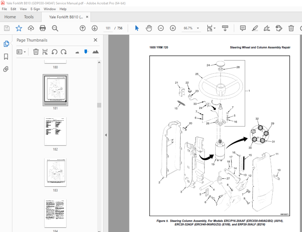 Yale Forklift B810 (GDP030-040AF) Service Manual – PDF DOWNLOAD ...