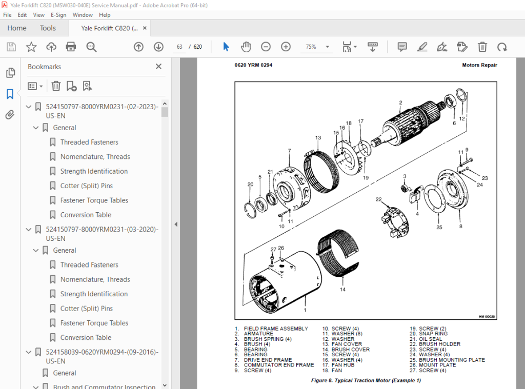 Yale Forklift C820 (MSW030-040E) Service Manual – PDF DOWNLOAD ...