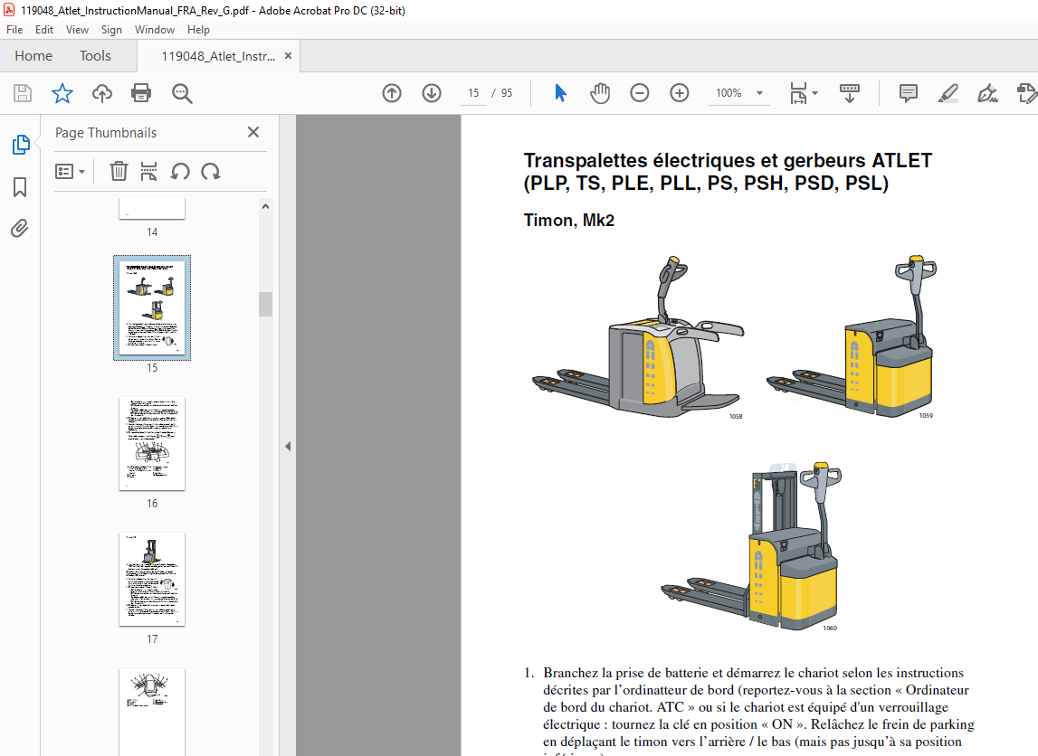 Atlet Forklift PLL MANUEL D’INSTRUCTIONS – PDF DOWNLOAD – HeyDownloads ...