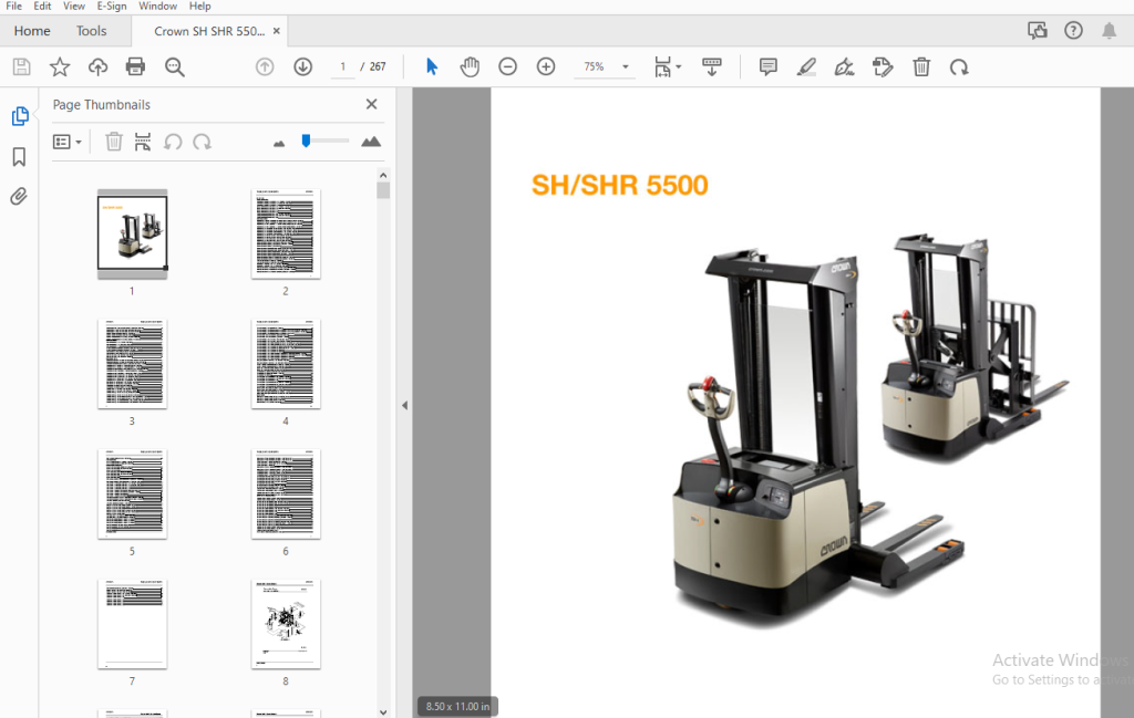 Crown SH/SHR 5500 Parts Manual - PDF DOWNLOAD