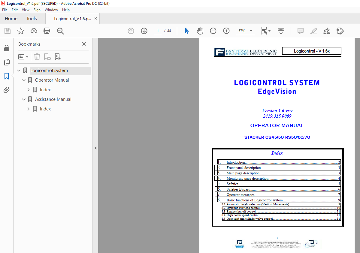 Fantuzzi Harbnour Cranes Operator , Hydraulic & Electrical Schematic ...