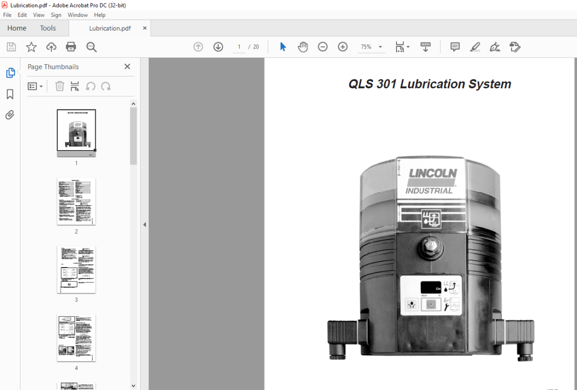 Fantuzzi Reggiane QLS 301 Lubrication System Manual - PDF DOWNLOAD