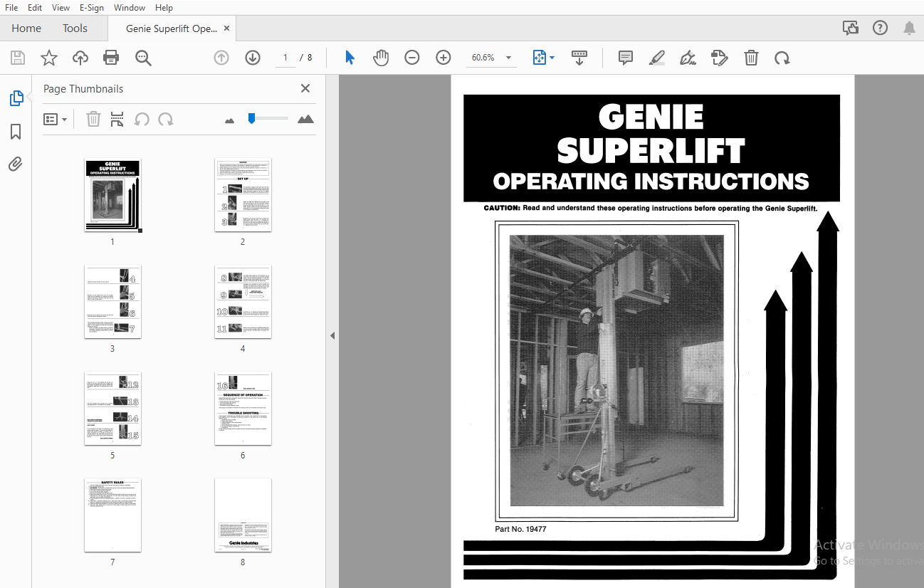 Genie Superlift Operating Manual 19477 - PDF DOWNLOAD