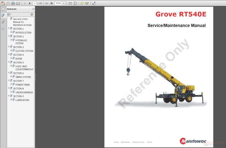 Grove Crane Operation & Service Manual – PDF DOWNLOAD – Complete Set ...