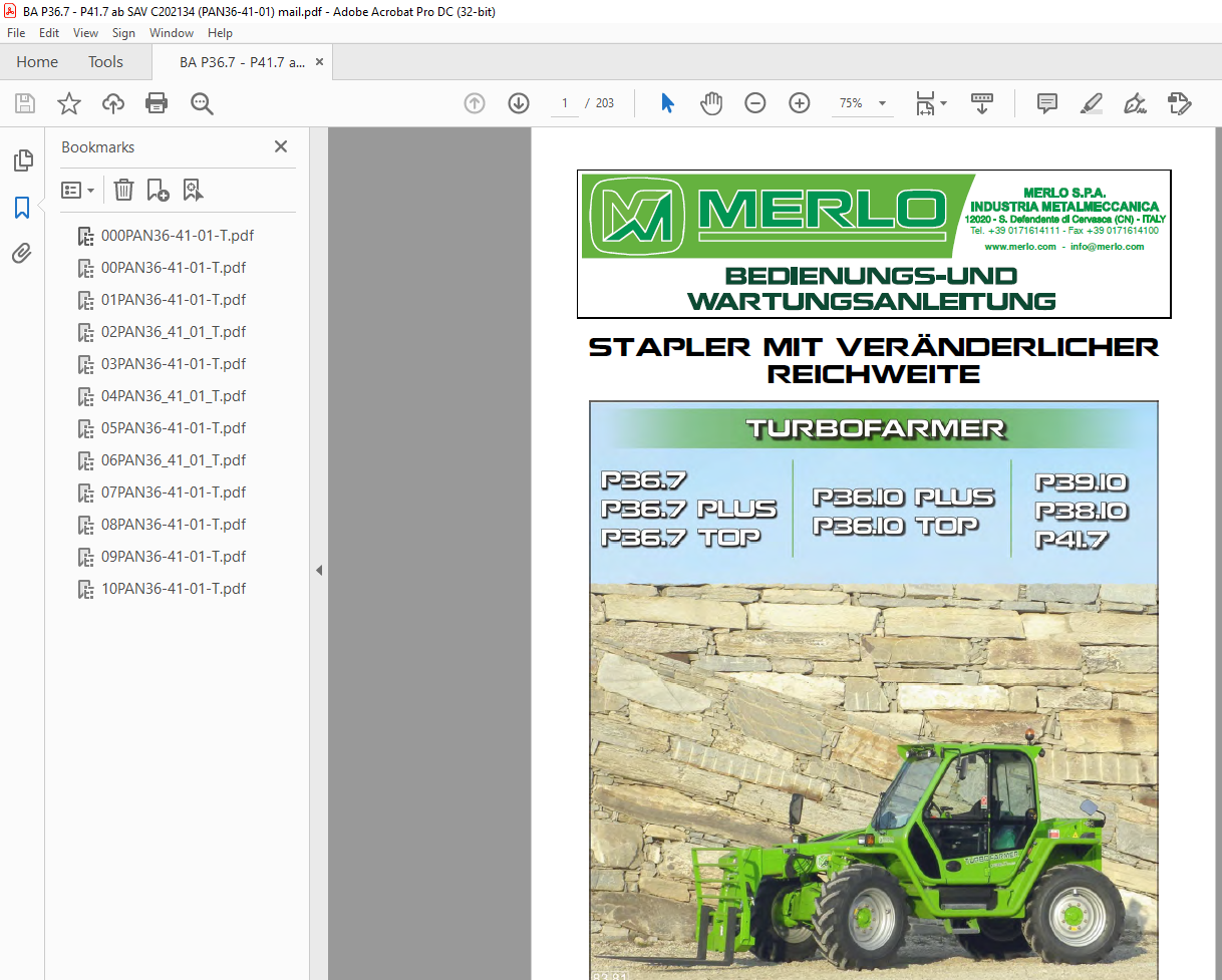 MerloTurbofarm P36.7 P36.7 Plus P36.7 Top P36.10 Plus BEDIENUNGS-UNC ...