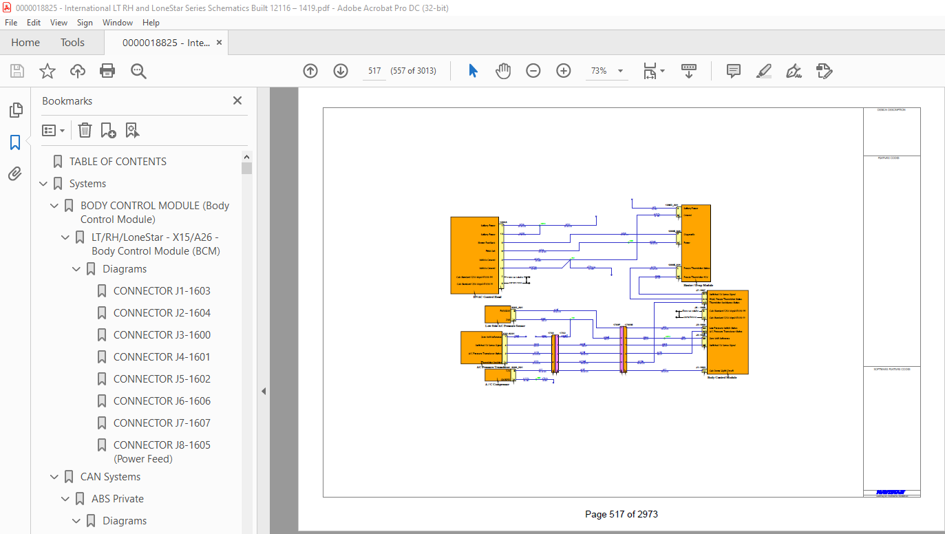 Navistar International® LT RH and LoneStar Series Schematics Manual ...