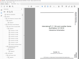Navistar International LT / RH and LoneStar Series Schematics Manual