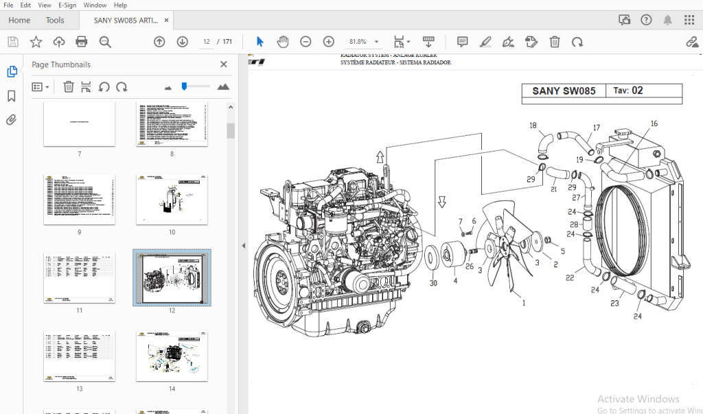 SANY SW085 ARTICULATED LOADER PARTS MANUAL – PDF – HeyDownloads ...