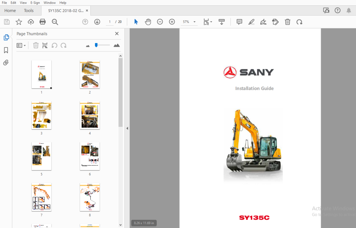 Sany SY135C Installation Manual – PDF DOWNLOAD – HeyDownloads – Manual ...