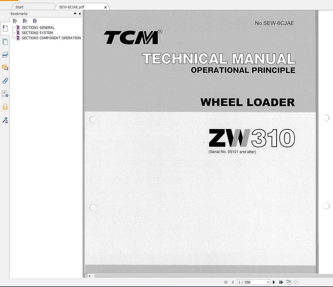 TCM Tractor Shovel, Wheel Loader Service Part Manual Full Model PDF ...