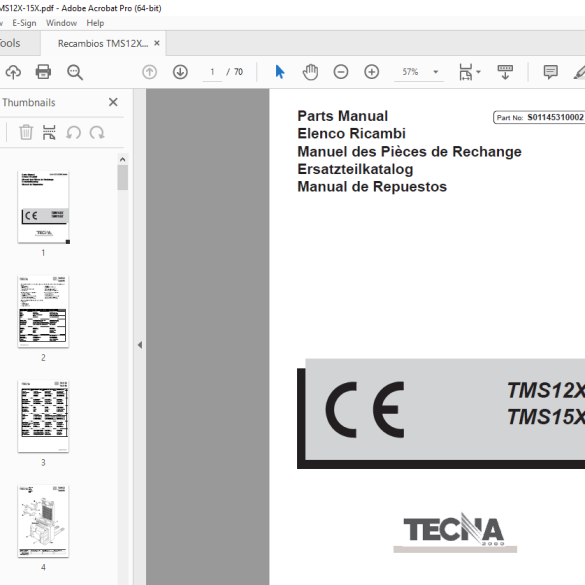 Tecna Forklift Tms12x Tms15x Parts Manual Heydownloads Manual Downloads