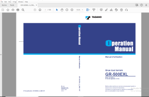 Tadano GR-500EXL Grue tout terrain Manuel d’utilisation – PDF ...