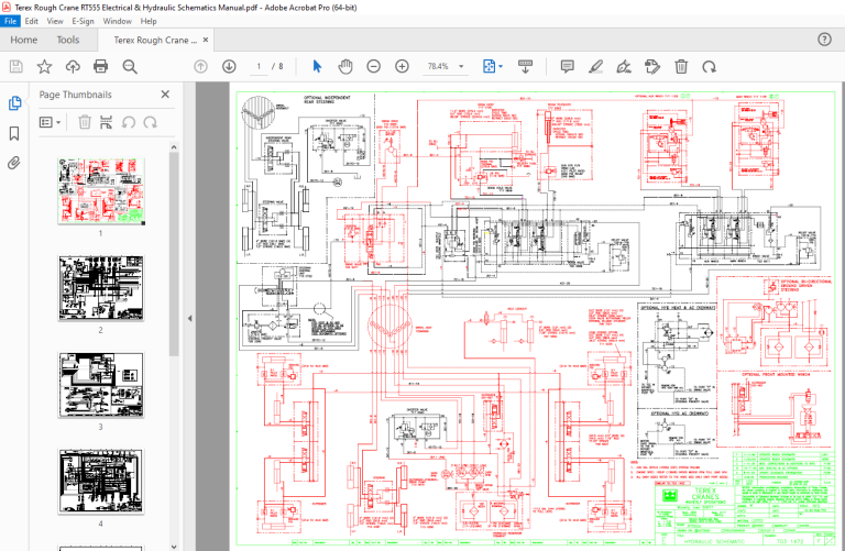 Terex Rough Crane RT555 Electrical & Hydraulic Schematics Manual PDF ...