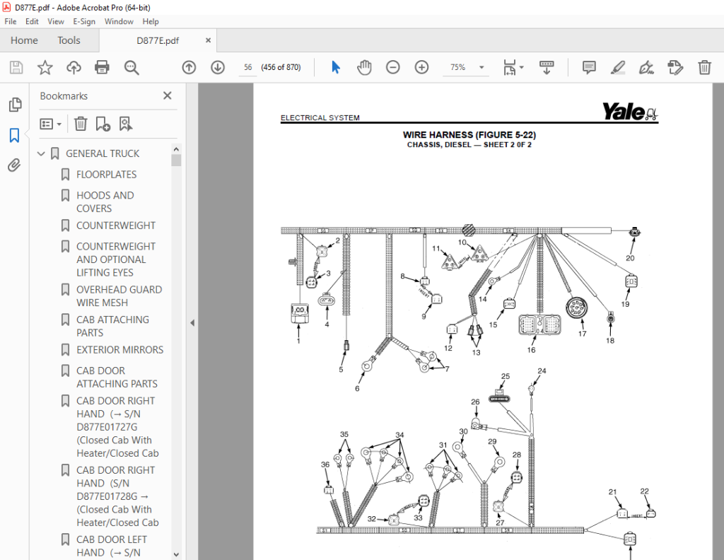 Yale Forklift GDP130EB, GDP140EB, GDP160EB (D877) Parts Manual PDF ...