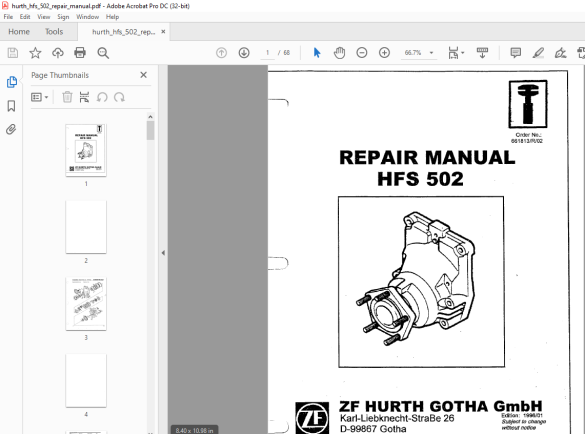 ZF HURTH HFS 502 REPAIR MANUAL - PDF DOWNLOAD