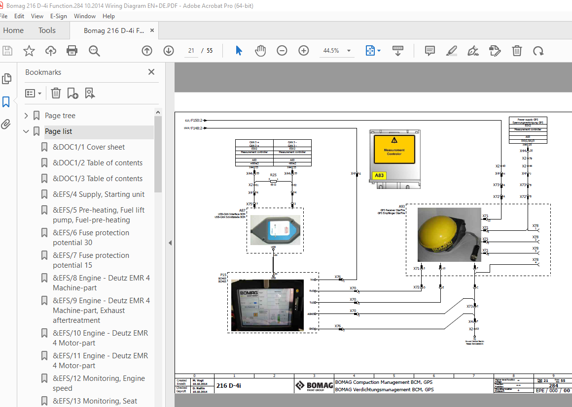 Bomag 216 D-4i Function 284 Wiring Diagram Manual EN_DE PDF ...