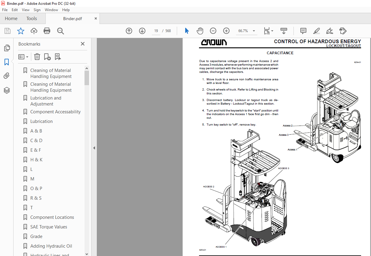 Crown Forklift RR/RD 5000/5000S SERIES Service Manual 1450–001 ...