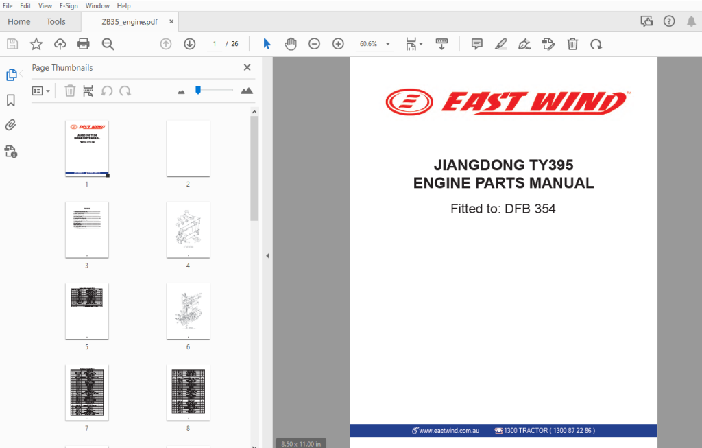 EAST WIND JIANGDONG TY395 ENGINE PARTS MANUAL - PDF - HeyDownloads ...