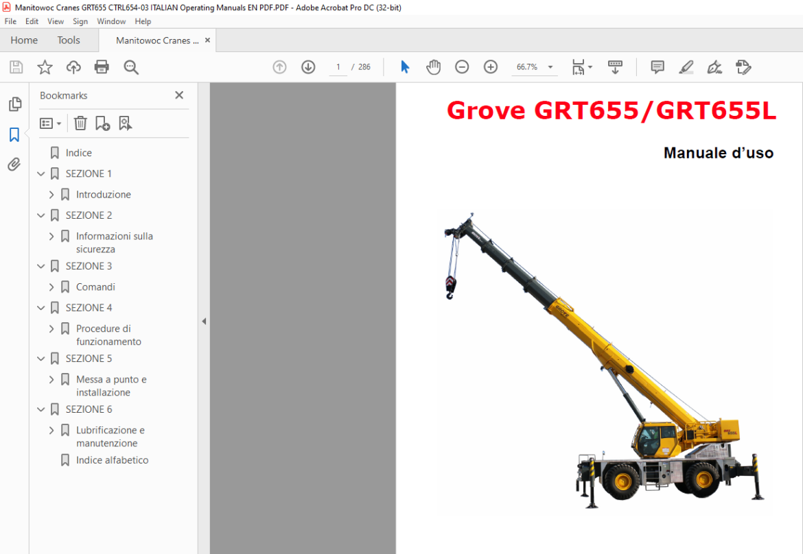 Grove Crane GRT655/GRT655L Manuale d’uso - PDF DOWNLOAD - HeyDownloads ...
