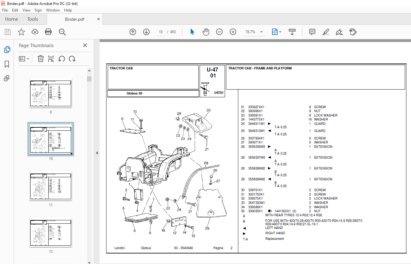 Landini Globus 50 Tractor Parts Manual - PDF DOWNLOAD - HeyDownloads ...