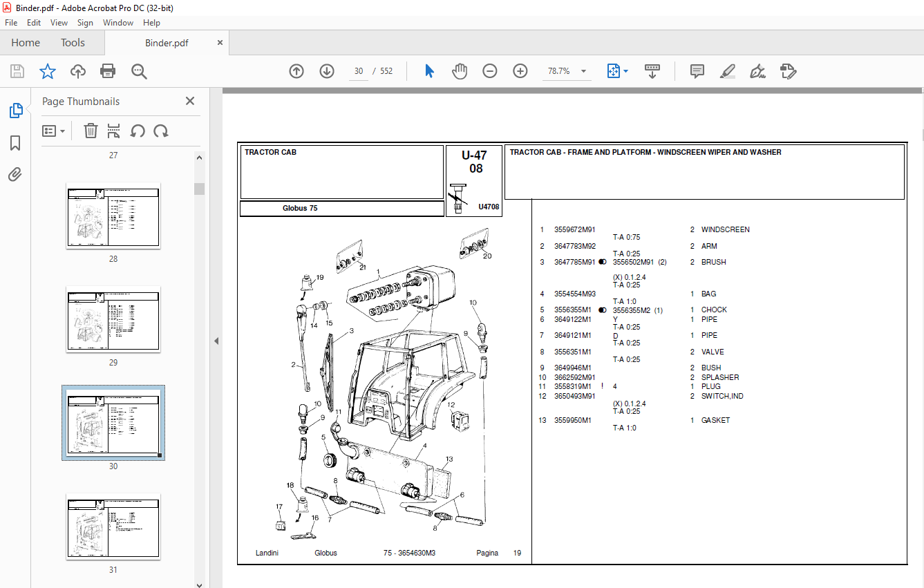Landini Globus_75 Tractor Parts Manual - PDF DOWNLOAD - HeyDownloads ...