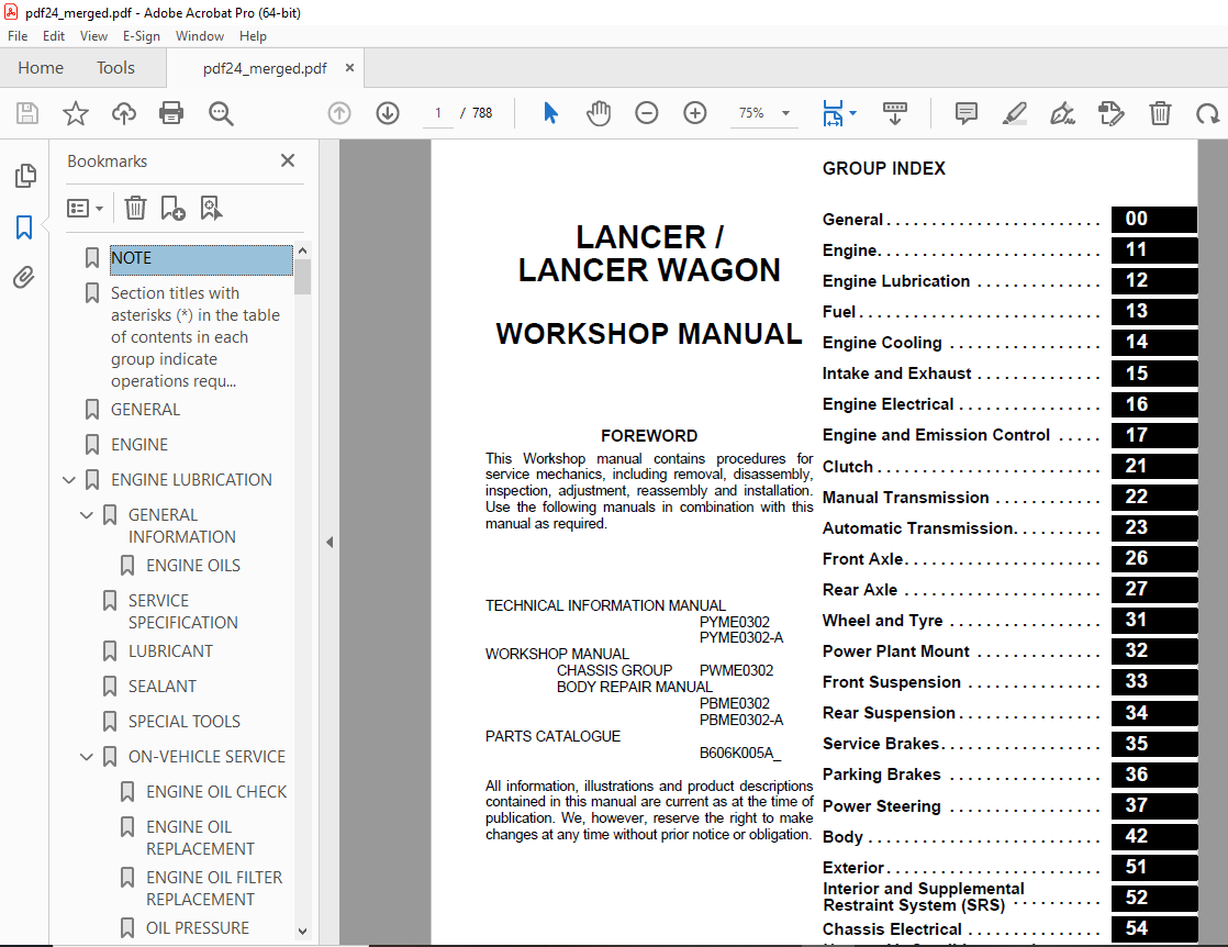 Mitsubishi 2004 Lancer / Lancer Wagon Workshop Manual PDF ...