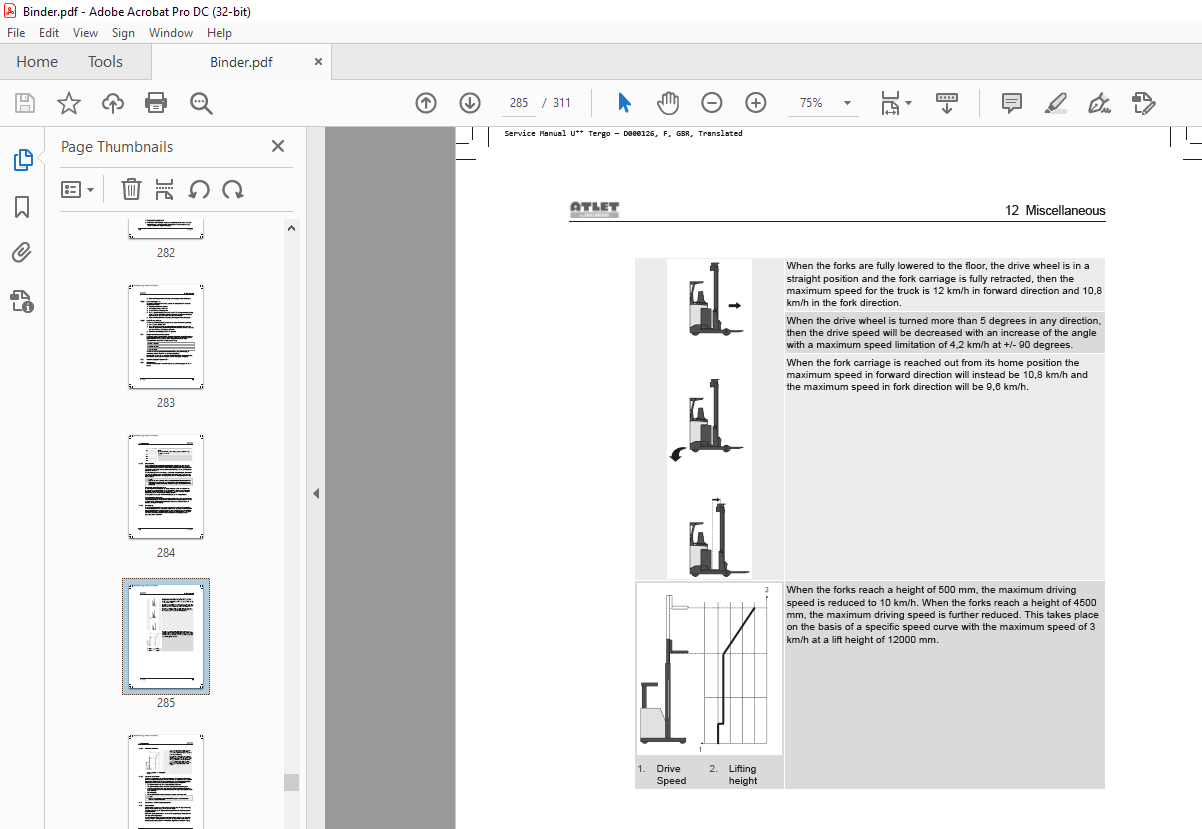 Atlet Forklift UHD Tergo Series Service Manual – PDF DOWNLOAD ...
