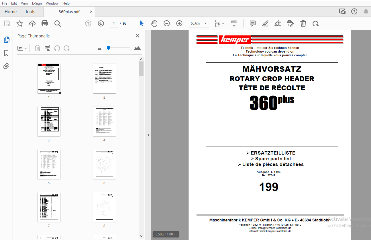 Kemper 330 Champion Rotary Crop Header Parts Manual – PDF ...
