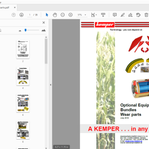 KEMPER 360 PLUS ROTARY CROP HEADER PARTS MANUAL - PDF - HeyDownloads ...