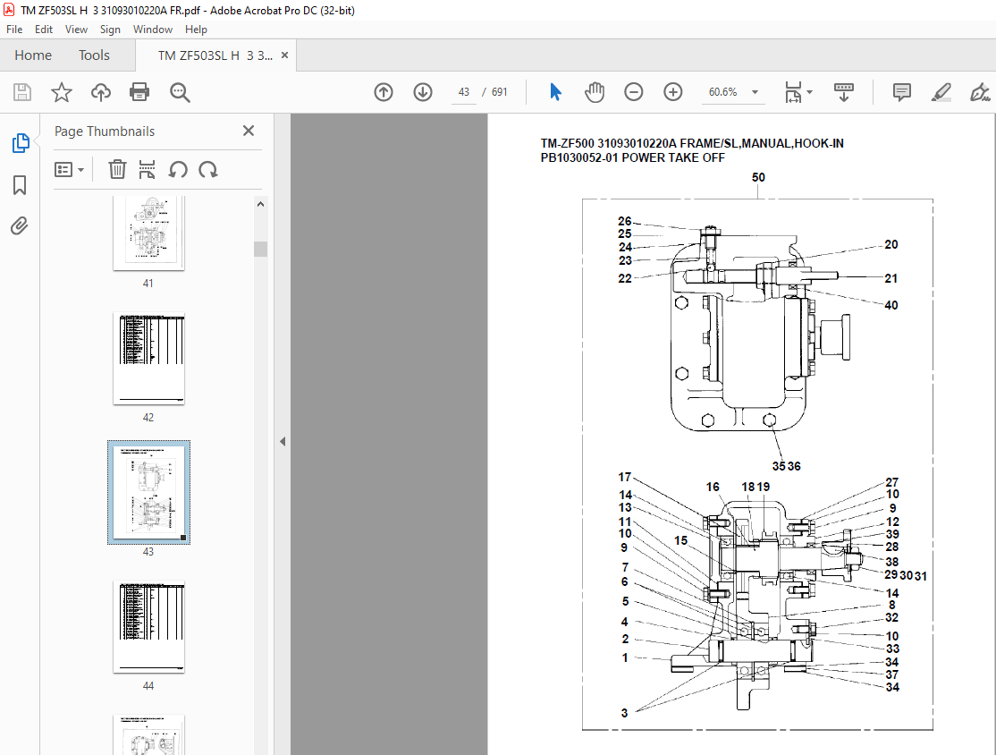 Tadano Cargo Crane TM-ZF500 31093010220A FRAME/SL,MANUAL,HOOK-IN Parts ...