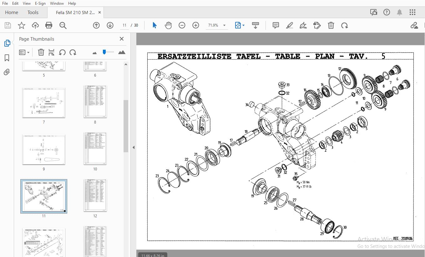 Fella SM 210, SM 270, SM 320, SM 350 Turbo Rotary Mower Parts Manual ...
