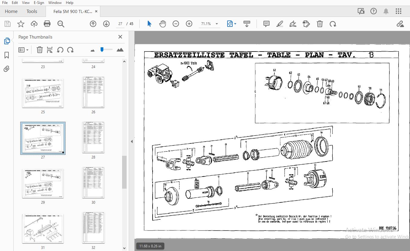 Fella SM 900 TL-KCB Turbo-Rotary Mowers Parts Manual - PDF ...