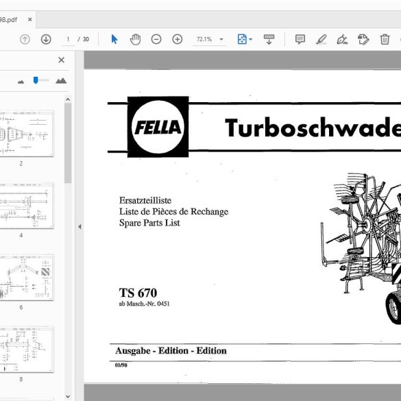 Fella TS 670 Turbo Rake Parts Manual - HeyDownloads - Manual Downloads